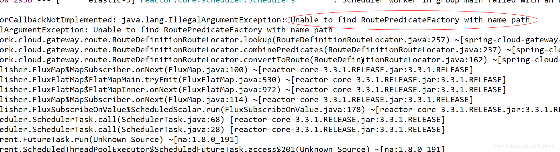 Unable to find RoutePredicateFactory with name path/和/Cannot execute request on any known server ...