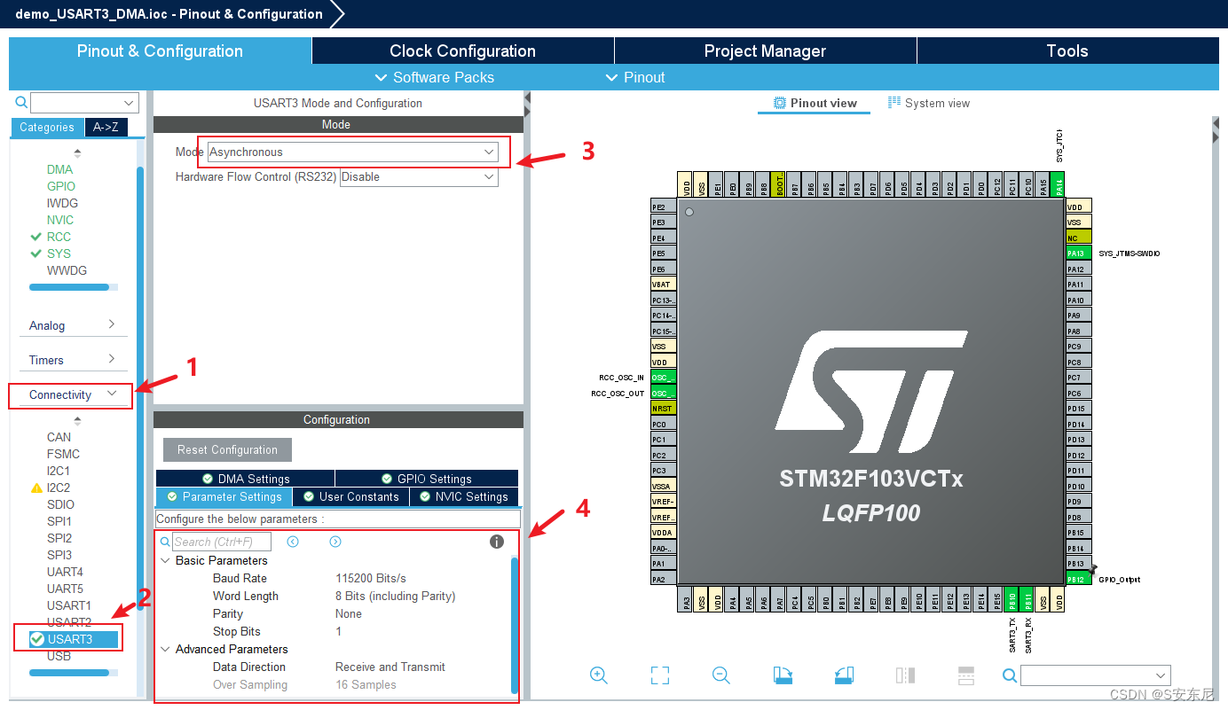 STM32F103下的DMA串口通讯-以485硬件收发-HAL库版_stm32 dma 485-CSDN博客
