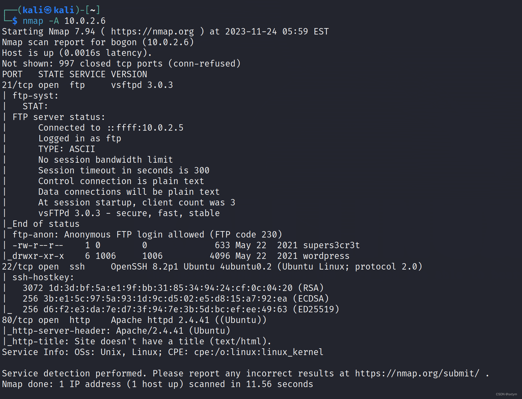 使用nmap常用扫描命令_nmap -a -p-CSDN博客
