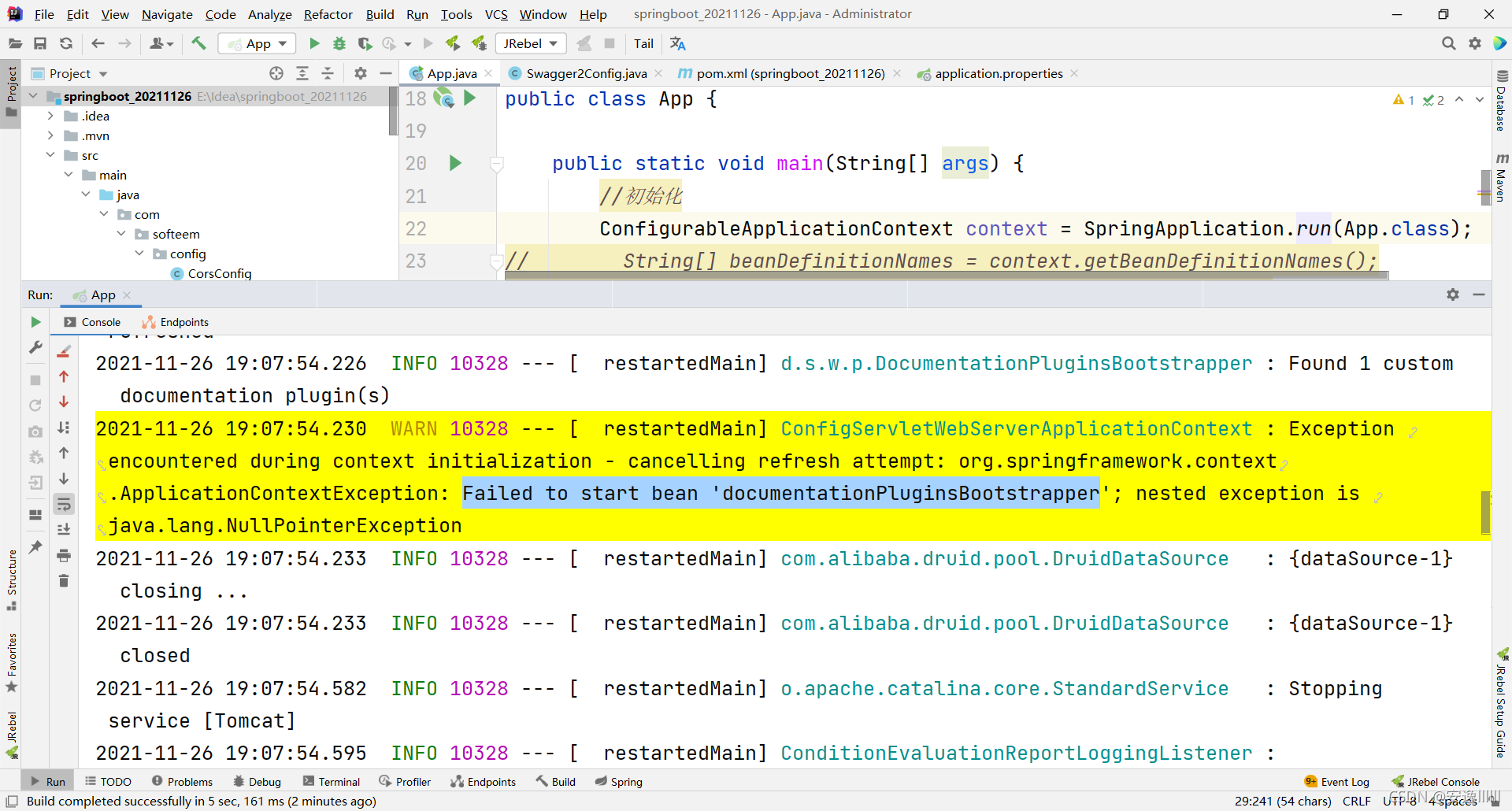 **Springboot整合swagger 启动项目时报错: ERROR Failed to start bean ‘documentationPluginsBootstrapper ...