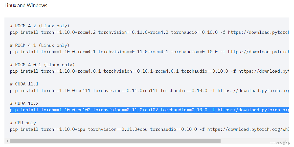 pytorch的安装（CUDA10.2+cuDNN8.3.3+torch1.10+ torchvision 0.11.1+python3.9）_cuda10.2对应的pytorch-CSDN博客