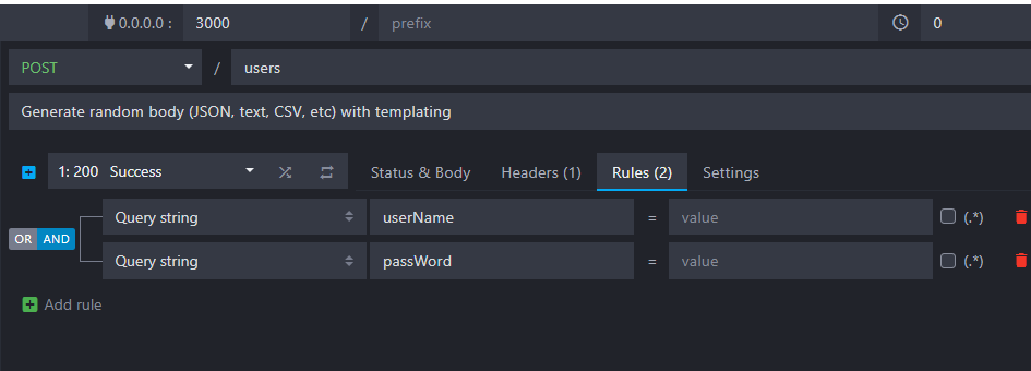 Mockoon接口模拟开发之——使用mockoon Rules Csdn博客