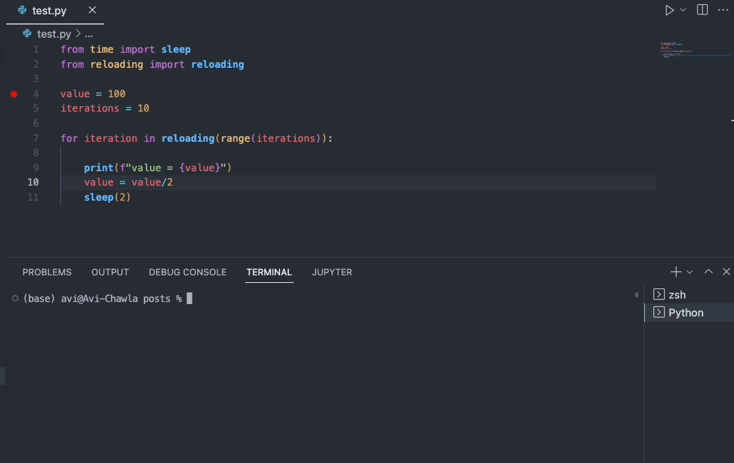 Python热重载调试新利器_python 库reloading-CSDN博客