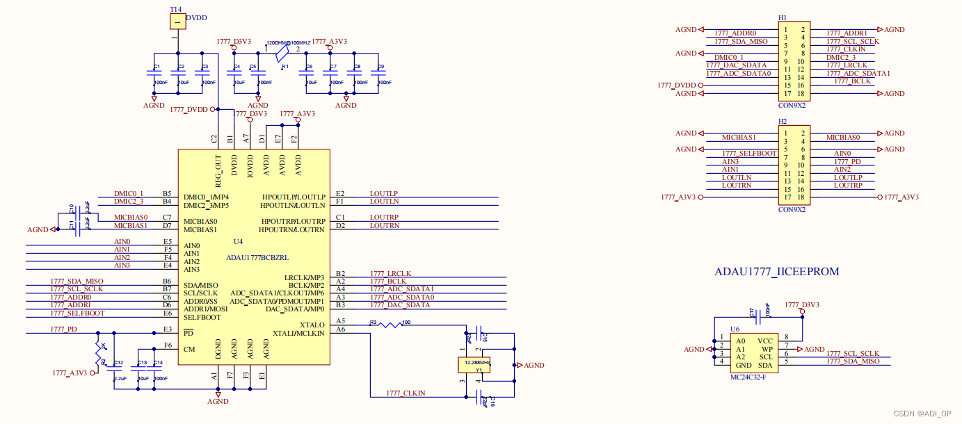 手把手教你使用ADI的音频降噪DSP（四）：ADAU1777-硬件参考设计原理图-CSDN博客