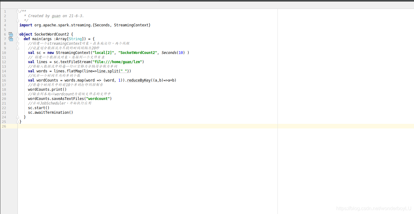 12，以文件和socket为数据源的Spark streaming实践_使用sparkstream编写 wordcount程序,数据源是socket-CSDN博客