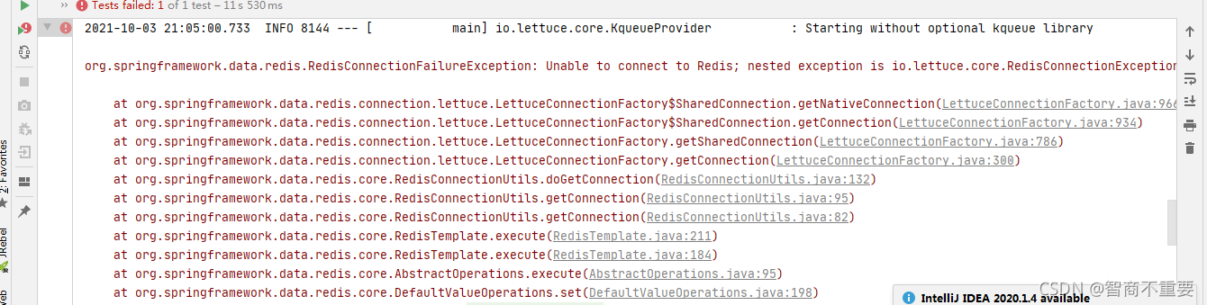 springboot整合redis报错：链接失败； Unable to connect to Redis_unable to connect to redis; nested ...