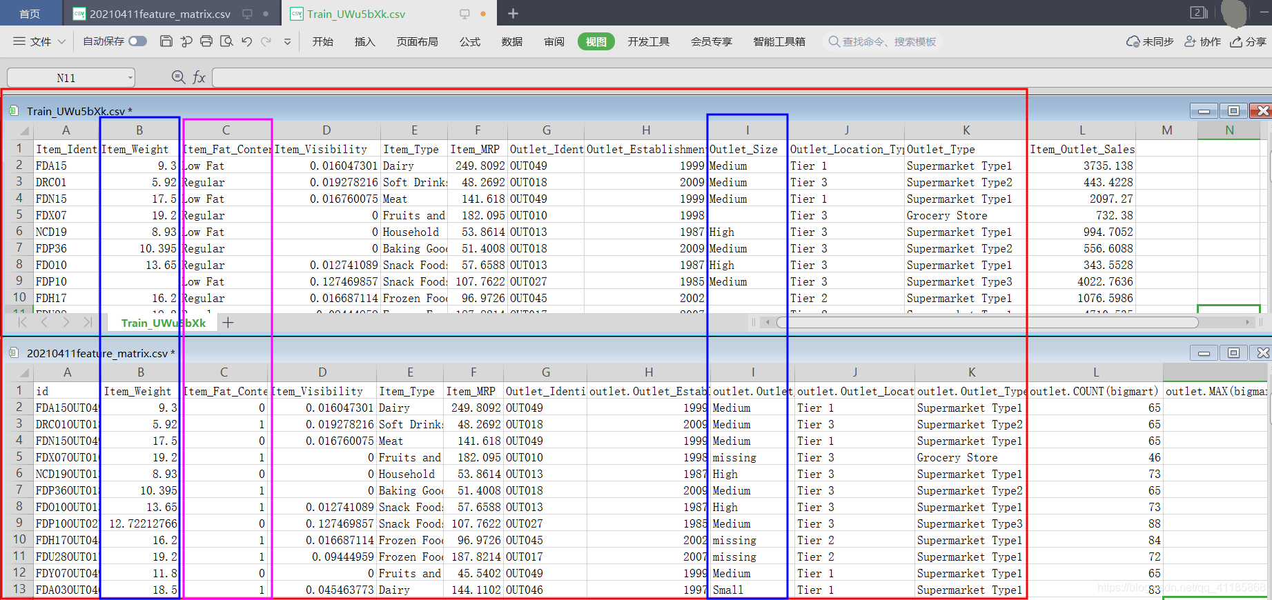 ML之FE：基于BigMartSales数据集利用Featuretools工具(1个dataframe表结构切为2个Entity表结构)实现自动构造特征/特征衍生应用案例_big mart ...