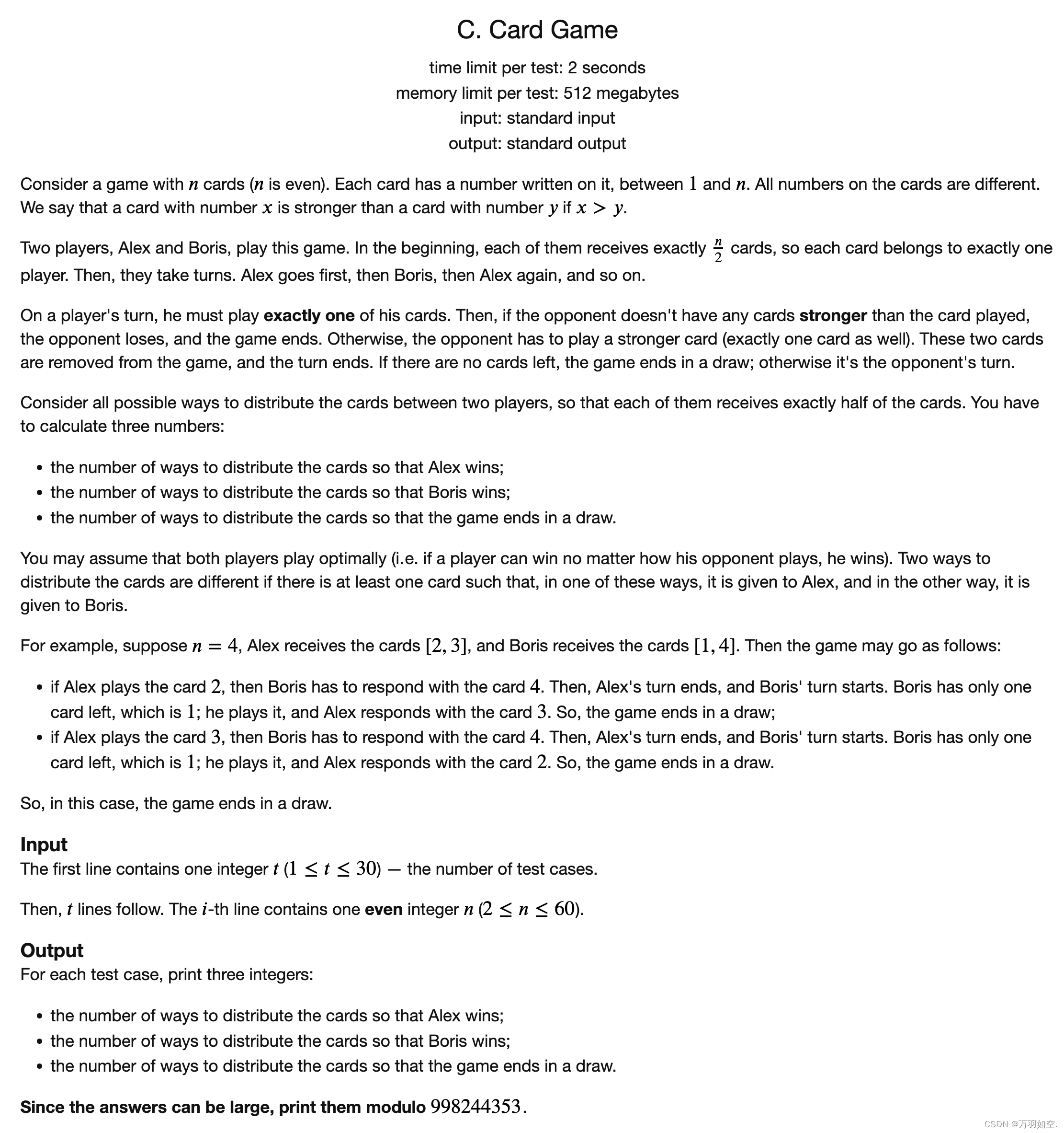 Educational Codeforces Round 136 (Rated for Div. 2) C. Card Game_card game codeforces-CSDN博客