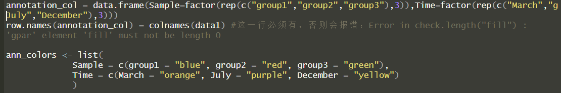 R | pheatmap: Error in convert_annotations(annotation_col, annotation ...