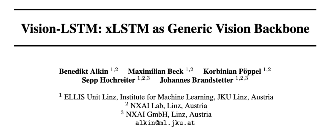 LSTM杀入视觉！Vision-LSTM：全新的通用视觉主干！-CSDN博客