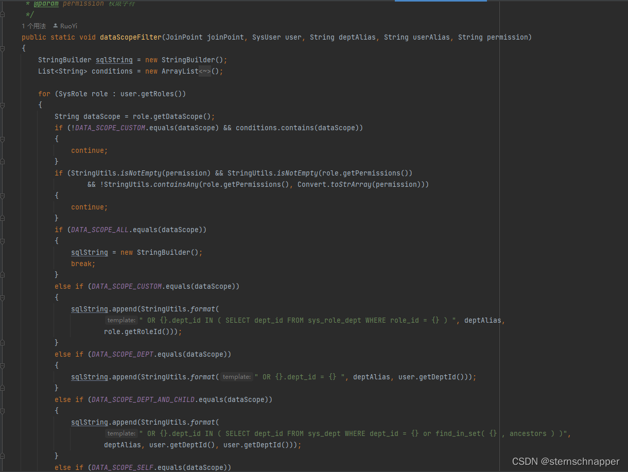 Ruoyi-vue数据权限使用_ruoyi datapermission-CSDN博客