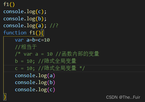JavaScript中关于变量和函数作用域的面试题_function bar(){ foo = 10; var foo = 20; } bar()-CSDN博客