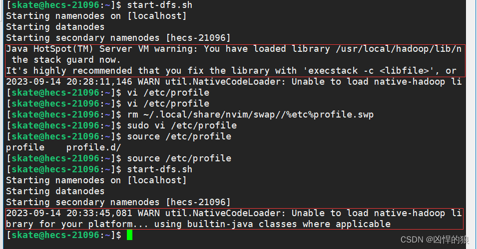 [Hadoop] start-dfs.sh ssh报错-CSDN博客
