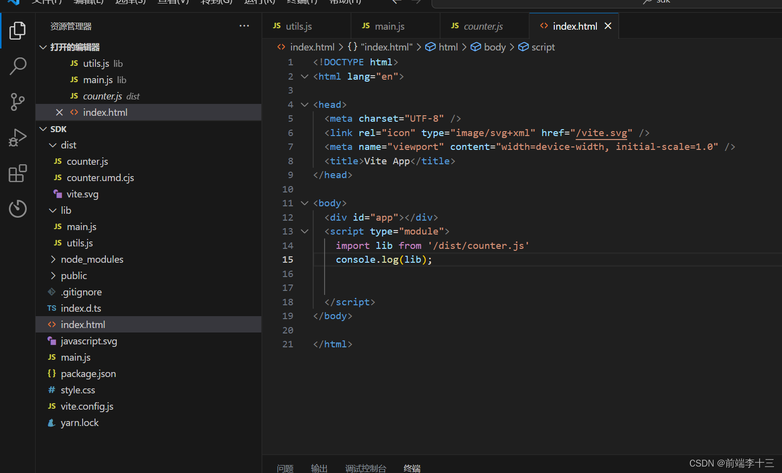 使用vite打包libary模式打包sdk_vite lib-CSDN博客