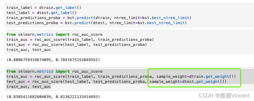 [机器学习]XGBoost 训练时使用Weight，AUC指标的计算总结_xgb.dmatrix weight-CSDN博客