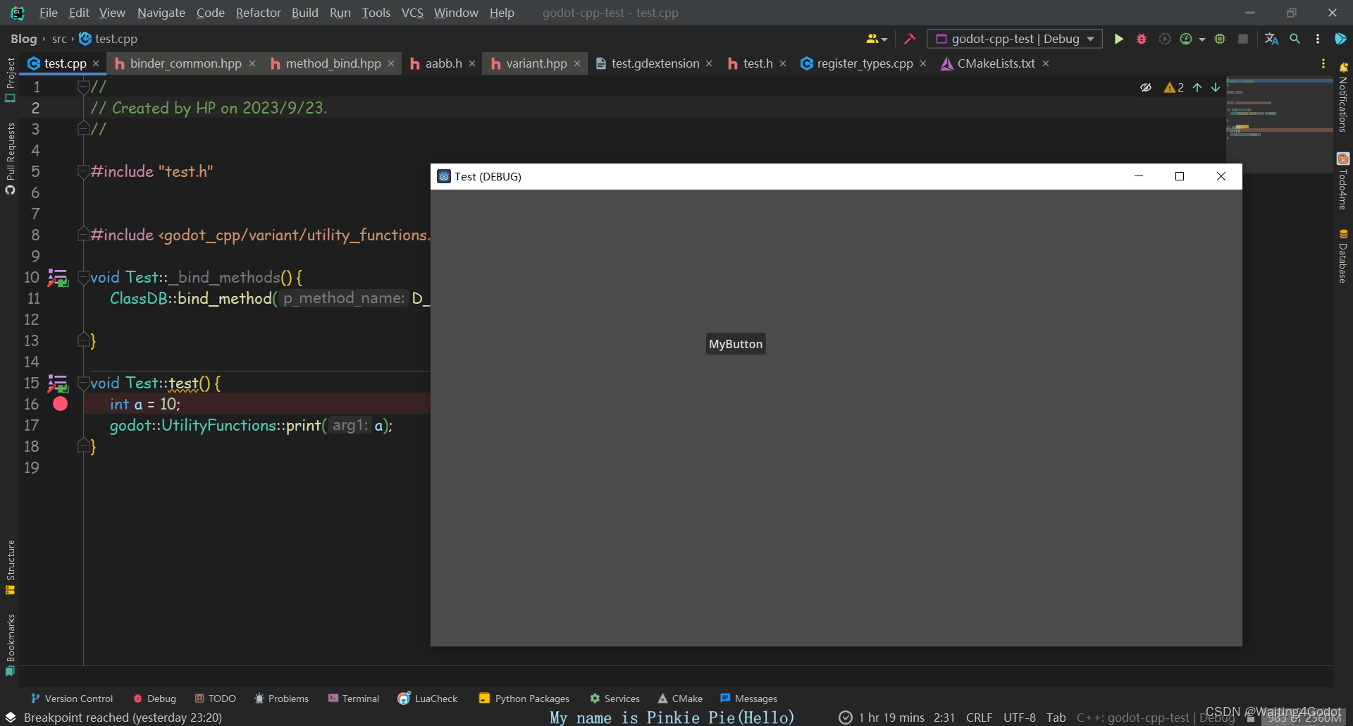 使用 CMake 构建 GDExtension 并在 CLion 中调试代码_clion attach process-CSDN博客