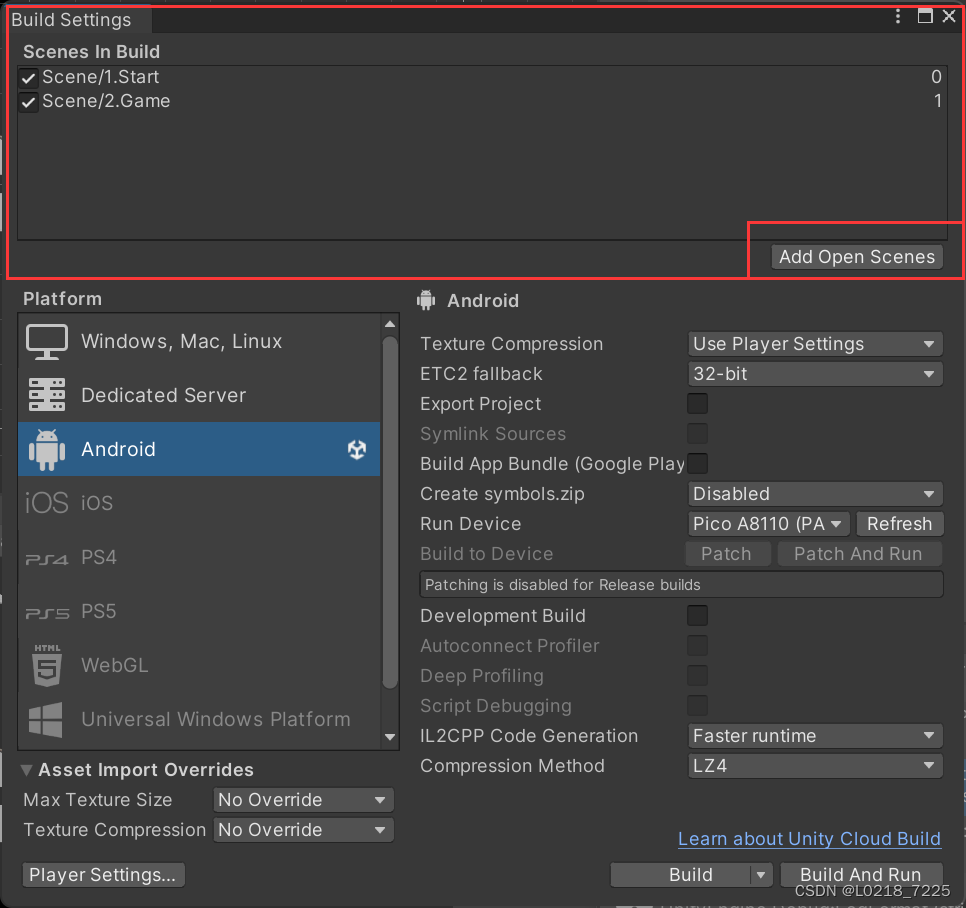 Scene couldn‘t be loaded(because it has not been added to the build settings)_scene 'game ...