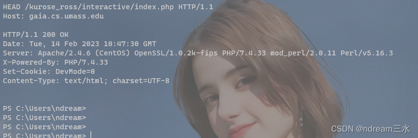 计算机网络自顶向下（第七版）P70实验——使用telnet完成一次HTTP请求_telnet gaia.cs. umass.edu 80-CSDN博客