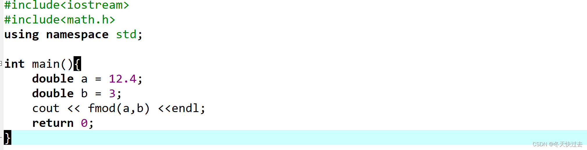 double类型求余运算：使用fmod函数替代%,-CSDN博客