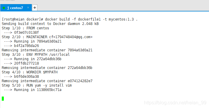DockerFile自定义镜像centos_生成一个带有vim指令的centos镜像mycentos镜像,并下载到本地;-CSDN博客