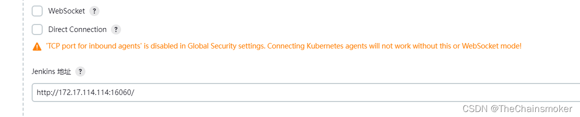‘TCP port for inbound agents‘ is disabled in Global Security settings ...