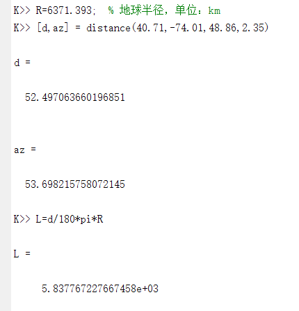 基于matlab已知地球两点坐标求取距离和方位角函数distance_matlab distance-CSDN博客
