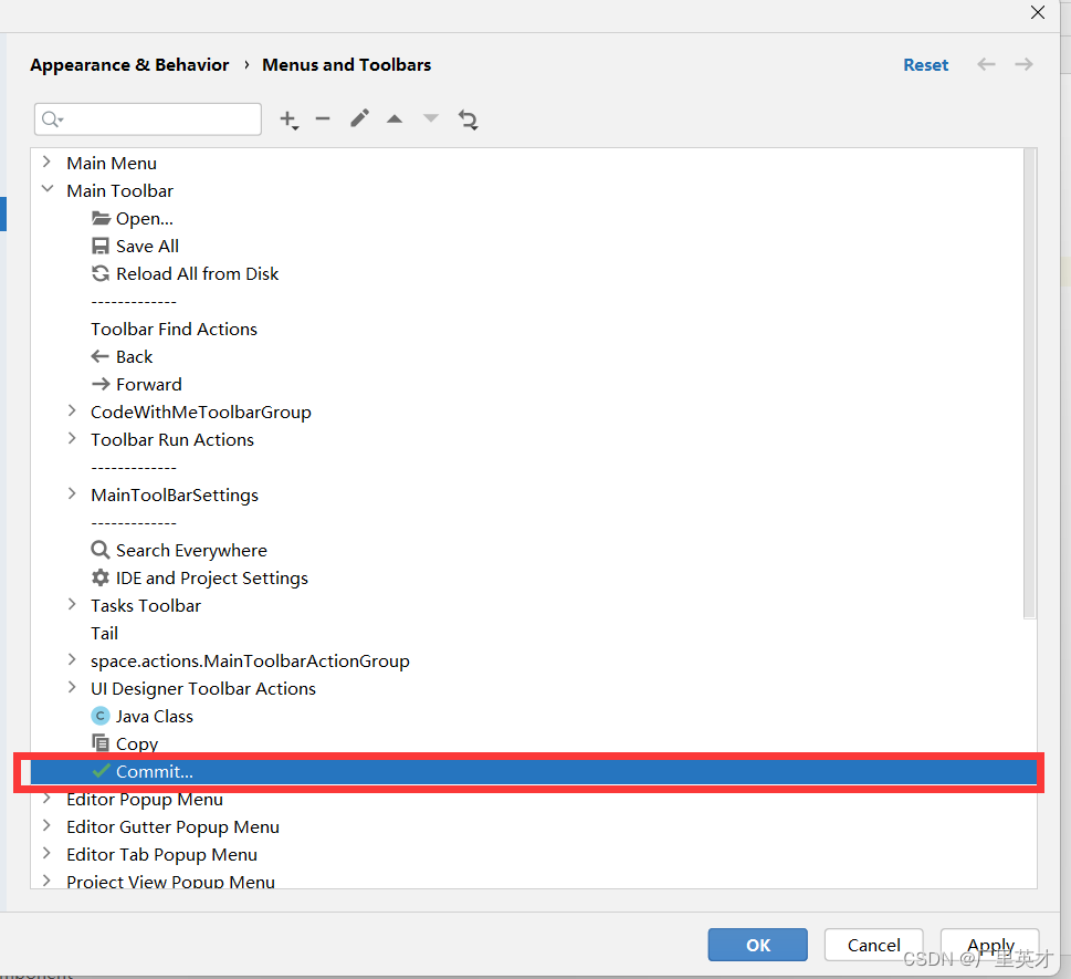 IDEA中Git的使用小技巧-Toolbar(工具栏)的设置_idea git工具栏-CSDN博客