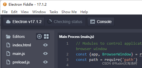 解决Electron Fiddle无法下载安装electron不同版本支持的问题 - Fiddle一直都是checking status_electron fiddle checking ...