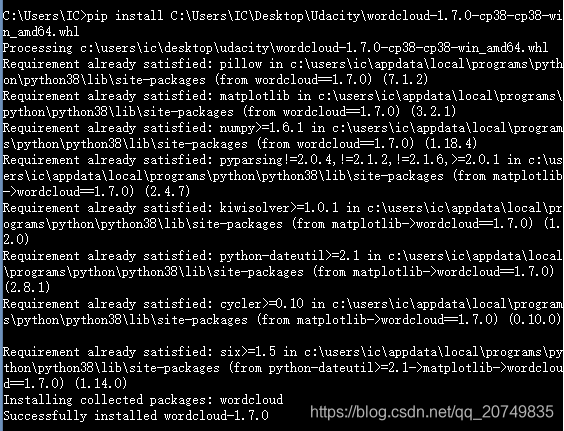 python 安装wordcloud包出现Error_pip install wordcloud error-CSDN博客