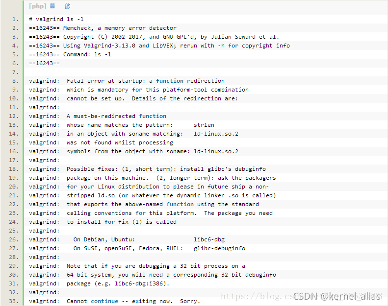 valgrind 2.30编译和遇到的问题_valgrind: failed to start tool 'memcheck' for plat-CSDN博客