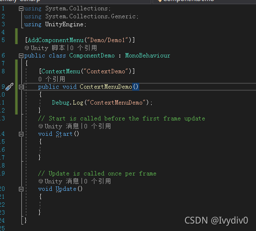 Unity3D游戏开发：AddComponentMenu、ContextMenu与RequireComponent详解-CSDN博客