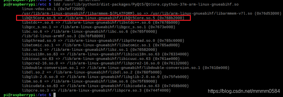 树莓派上运行Qt5程序，报错[ImportError: /usr/lib/python3/dist-packages/PyQt5/QtCore.cpython-37m-arm-linux ...
