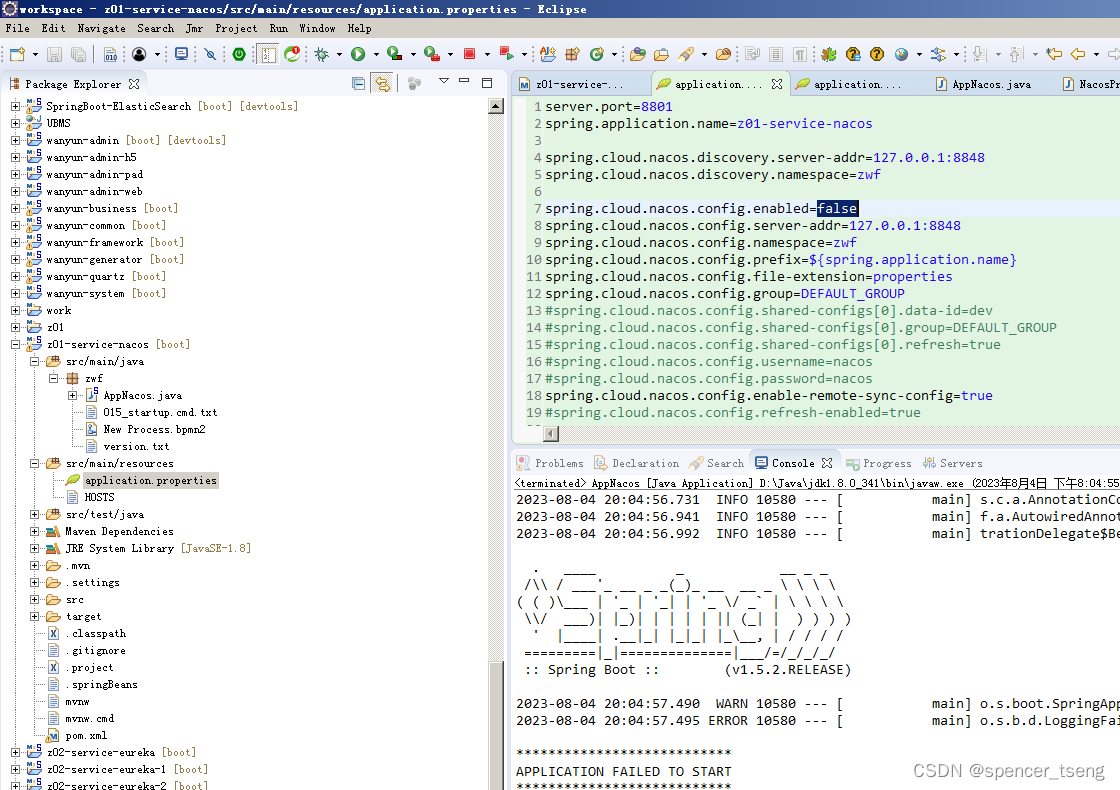 Application failed to connect to Nacos server: ““Action:Please check your Nacos server config-CSDN博客