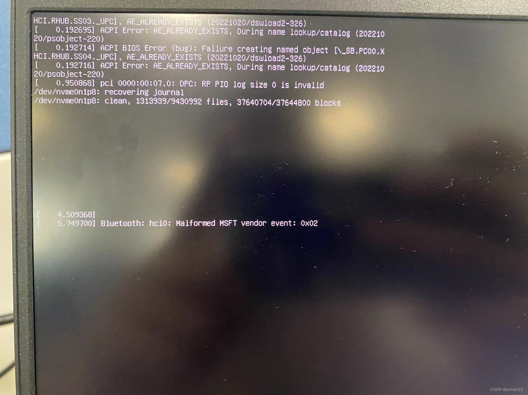 ubuntu启动界面报错，无法进入。报错Bluetooth_ubuntu报错无法开机-CSDN博客