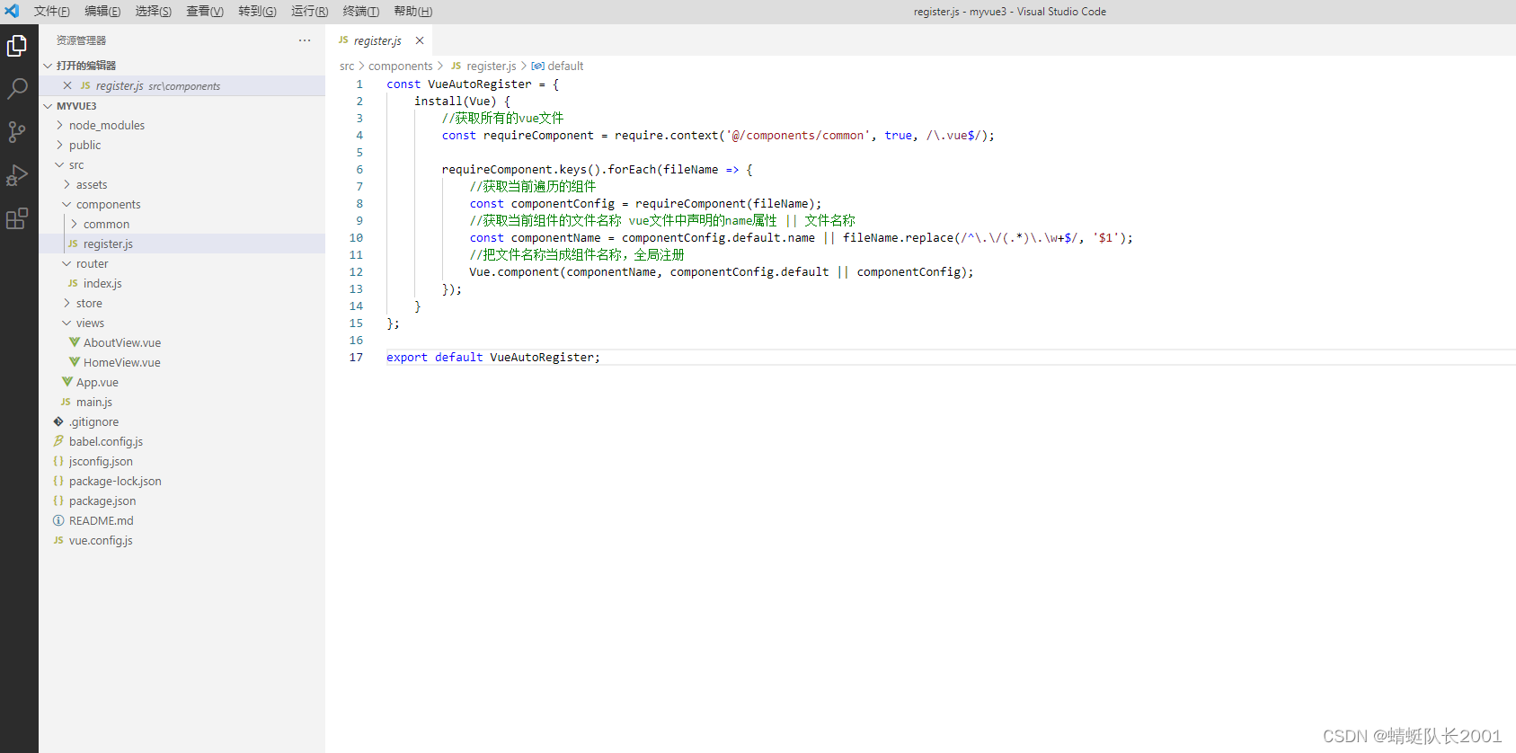 Vue 全局自动注册组件，页面无需单独引入直接使用_vue register-CSDN博客