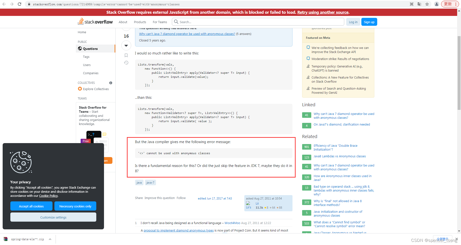cannot be used with anonymous classes_ ' cannot be used with anonymous classes-CSDN博客