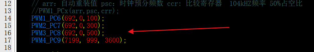 STM32F103学习笔记（3）—— TIM3_CH1.2.3.4输出4路PWM波——最大计数值、预分频、占空比详解_stm32f103的pwm预分频值-CSDN博客