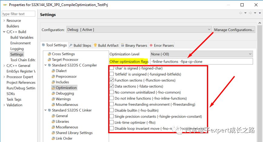 code blocks 代码颜色_S32DS GNU GCC编译优化选项与配置方法详解及S32 SDK代码编译优化选项设置建议...-CSDN博客