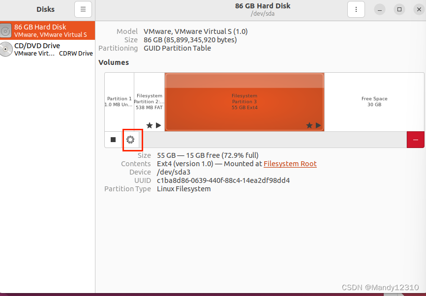 【ubuntu】简单的扩容方式-自带软件Disk_ubuntu disk-CSDN博客