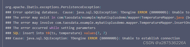 TDengine TDengine ERROR (8000000b)_tdengine error (8000000b): unable to establish con-CSDN博客