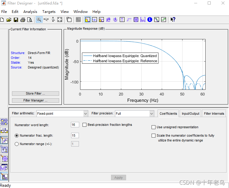 利用matlab代码来实现fdatool生成滤波器系数的功能（半带滤波器）_数字信号处理-CSDN专栏