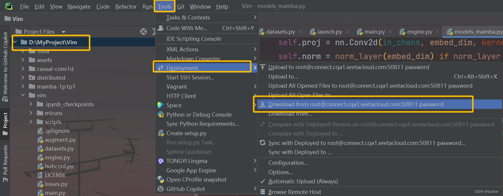 Vision Mamba 代码调试---Pycharm+AutoDL_vision mamba代码-CSDN博客