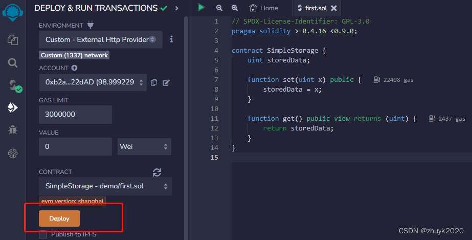 Remix-ide编写智能合约并在geth部署_remix ide-CSDN博客