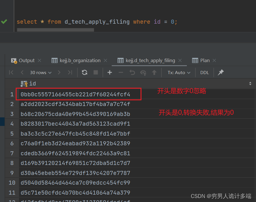 MySQL where id = 0 和 id =‘0‘的区别,字段等于数字为什么会出现多条记录_mysql 0和'0'代表什么-CSDN博客