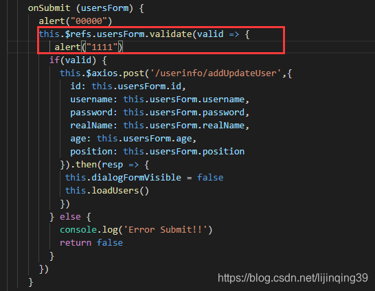 Vue实战（二）：vue.js element-ui validate 中提交submit不执行的处理_vue submit 卡住了-CSDN博客