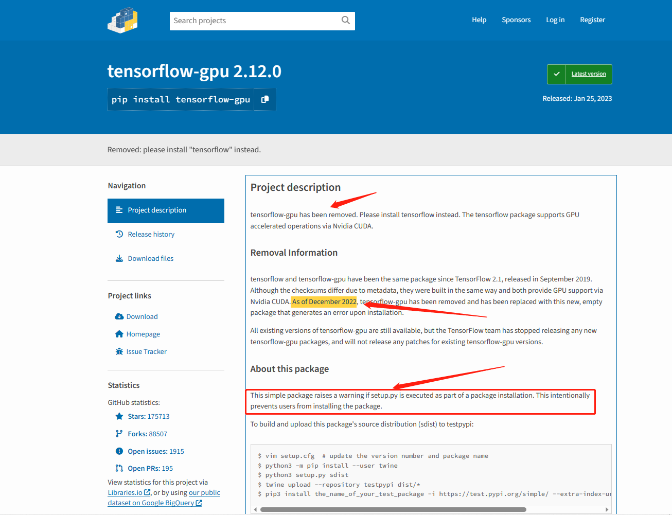 【已解决】【Tensorflow2.12.0版本以后合并CPU和GPU版】Tensorflow-gpu==2.12.0 安装失败解决办法_expected end or semicolon ...