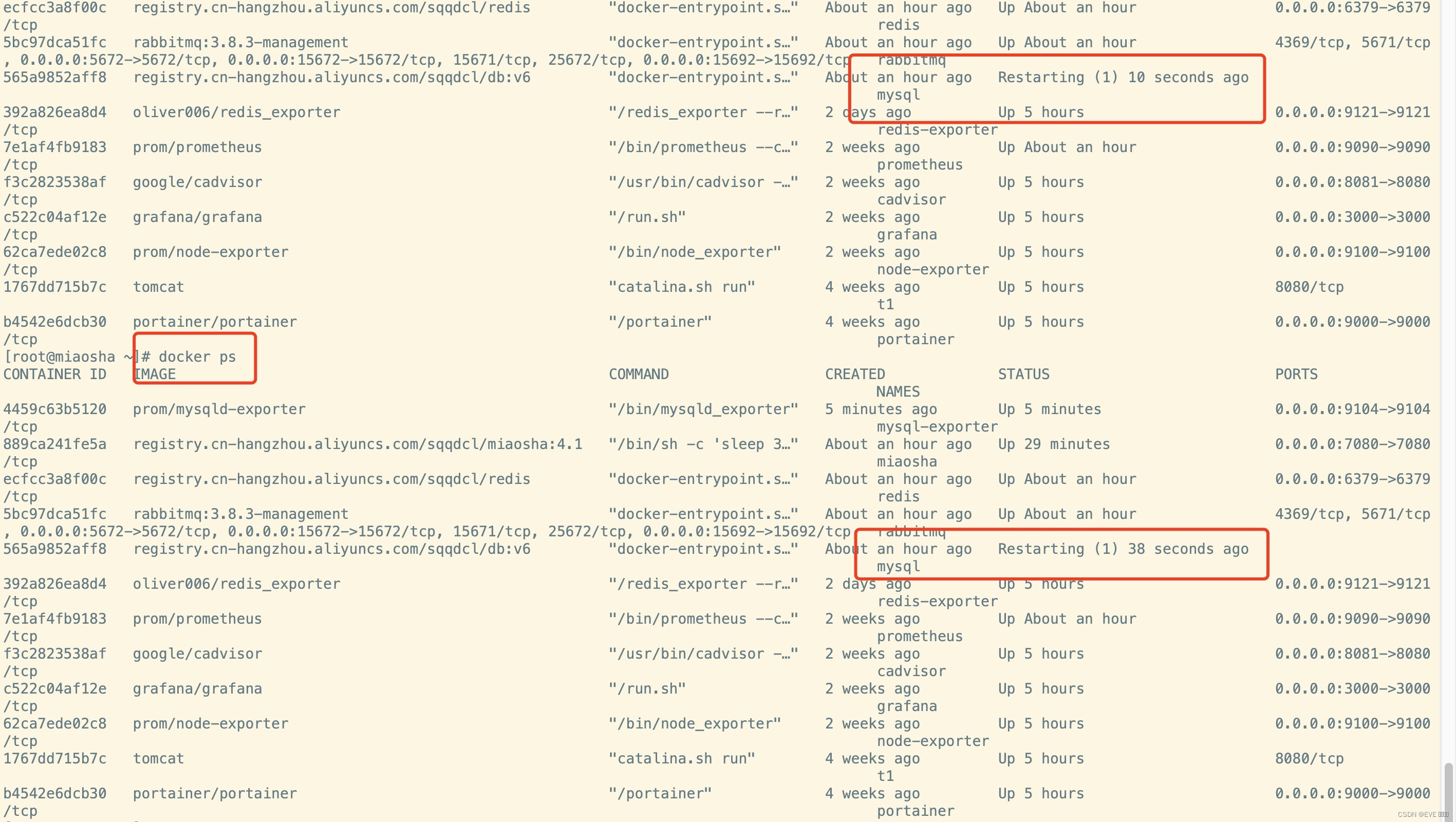 【修改了Mysql最大连接数重启了Mysql，但是mysql容器一直Restarting状态】_docker mysql restarting-CSDN博客