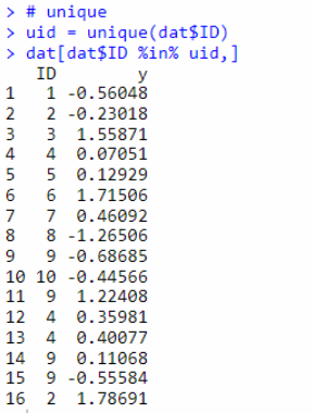 R语言去重操作unique duplicate filter_r语言unique函数 去除重复-CSDN博客
