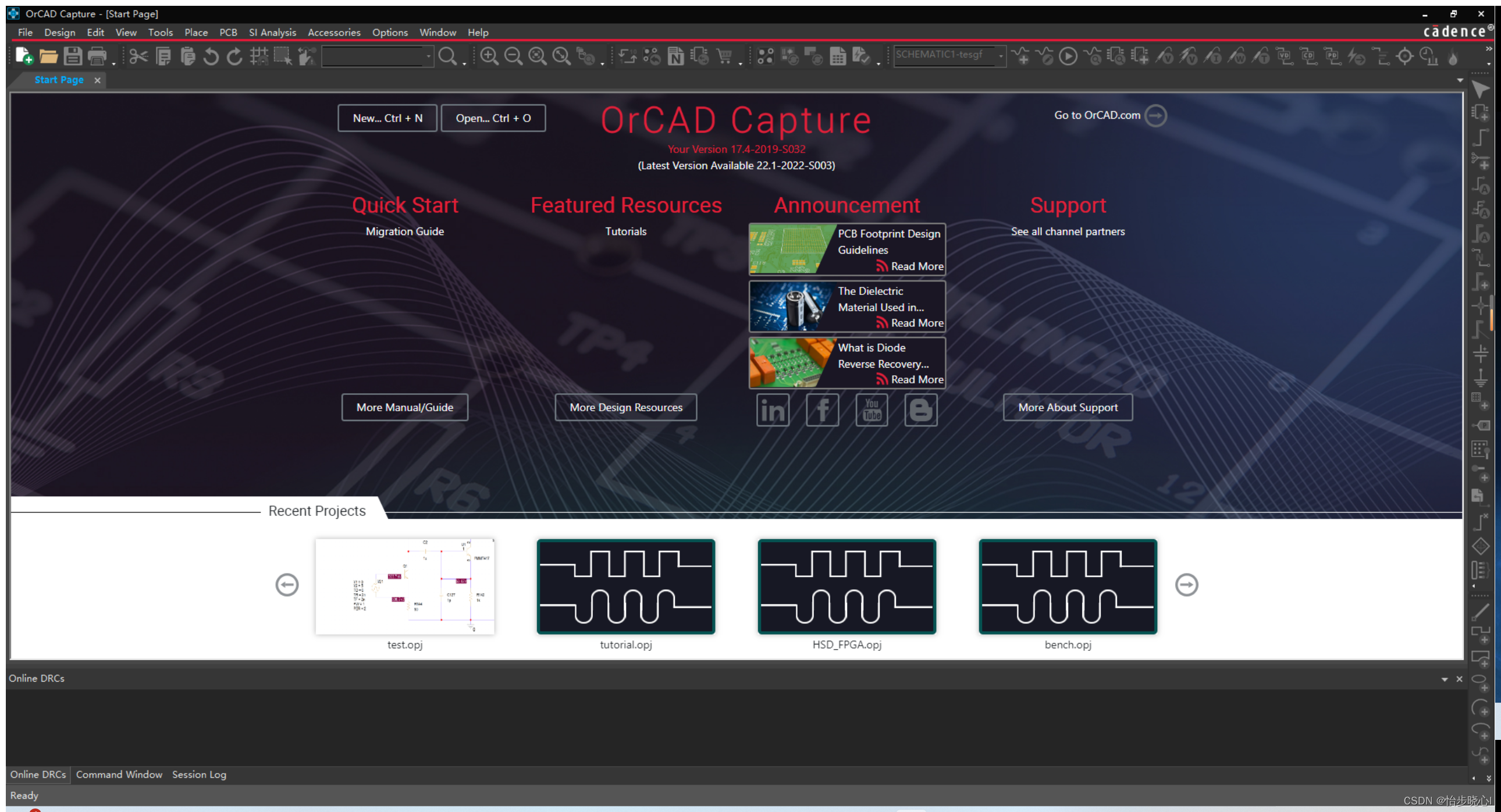 01、Cadence使用记录之新建工程与基础操作（原理图绘制：OrCAD Capture CIS）_cadence orcad capture cis-CSDN博客