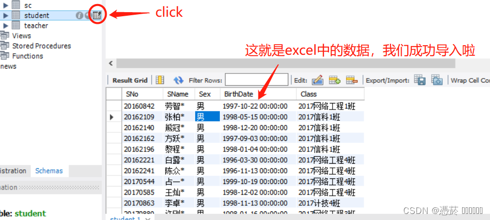 Mysqlworkbench导入excel数据完成但数据完全没导进去？？？excel表格数据导入mysql表显示成功但是表里没有数据 Csdn博客